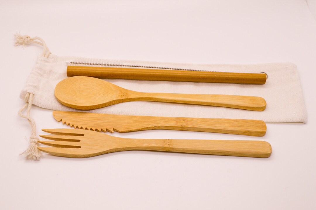 Personalized Bamboo Cutlery Set Engraved - Etsy