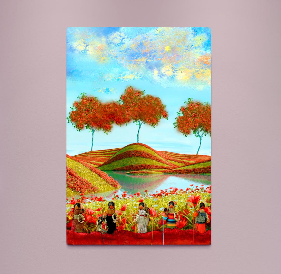 Peruvian Landscape Painting: Contemporary Abstract Wall Art, 47.2x31.5 ...