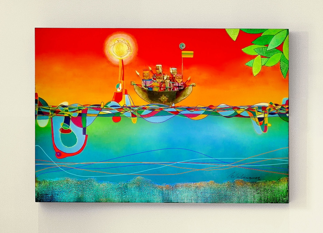 Ancient Peru Painting: Modern Abstract Art on Canvas (32x47in) - Etsy