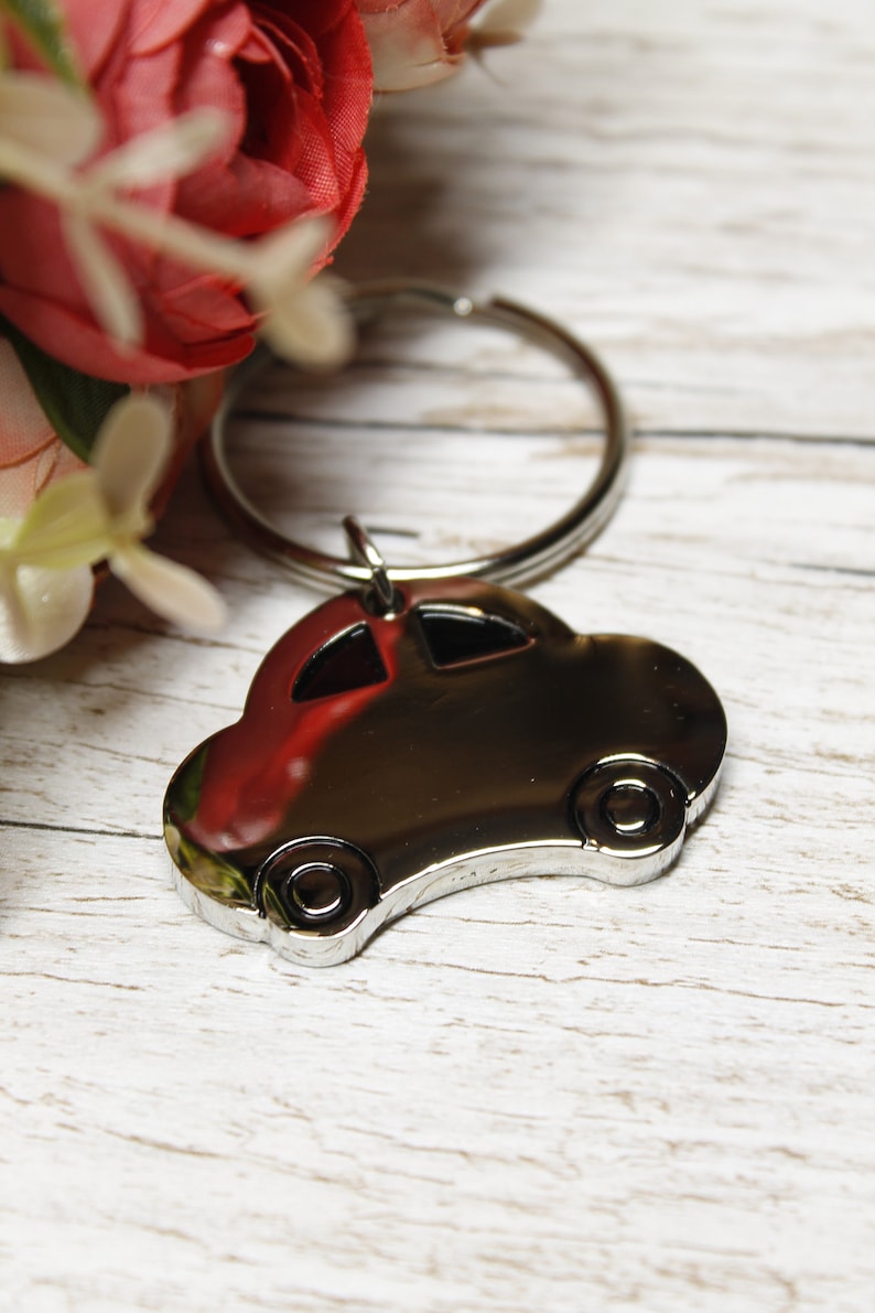Personalised Car Shape in Chrome Finish Keyring Christmas - Etsy UK