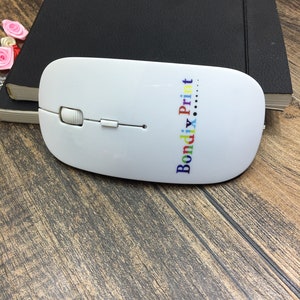 Personalised Wireless Mouse 2.4 Ghz With Any Name Photo Logo Text - Etsy UK
