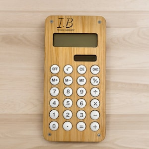 Personalised Engraved Bamboo Desk Calculator, Eco Calculator, Office ...