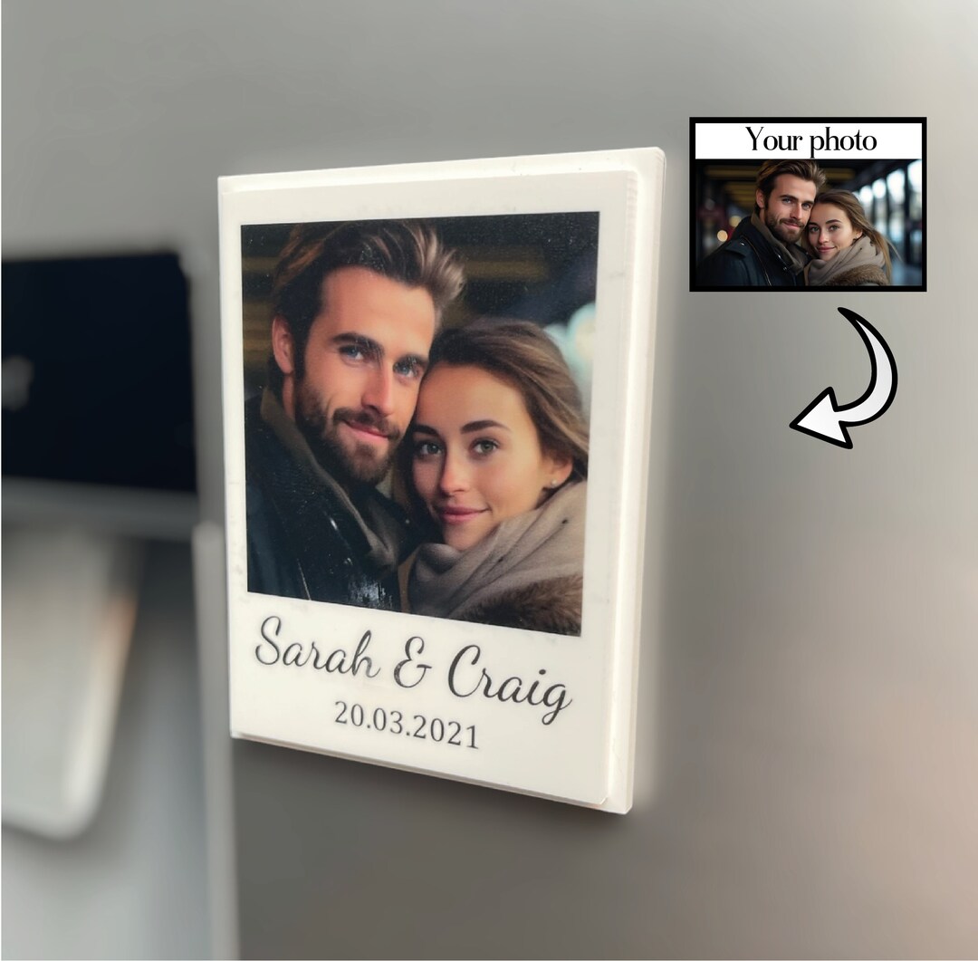 Wedding Name and Date Fridge Magnet | Bespoke Fridge Decor | Photo ...