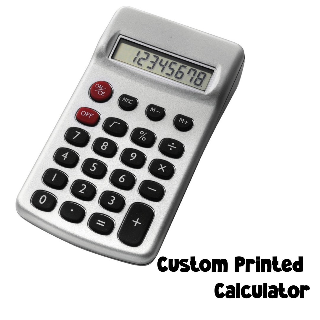 Personalised Pocket Size Calculator Silver Calculator, Office Gift ...
