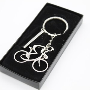 Cyclist With Bicycle Keyring Engraved With Any Name Logo Text Christmas ...