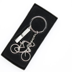 Cyclist With Bicycle Keyring Engraved With Any Name Logo Text Christmas ...