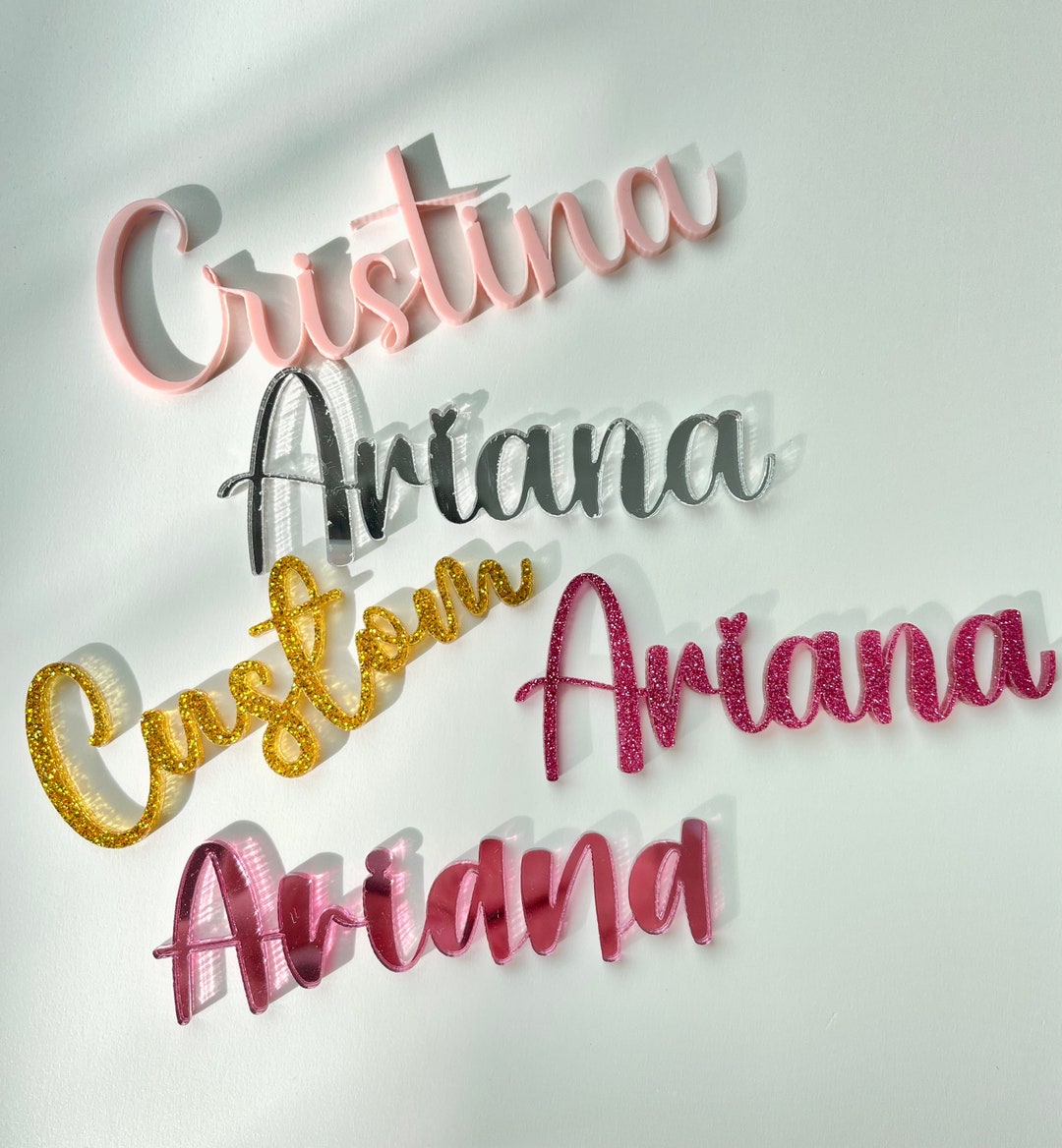 Personalised Acrylic Wording Plastic Name Sign Wedding Favours Laser ...