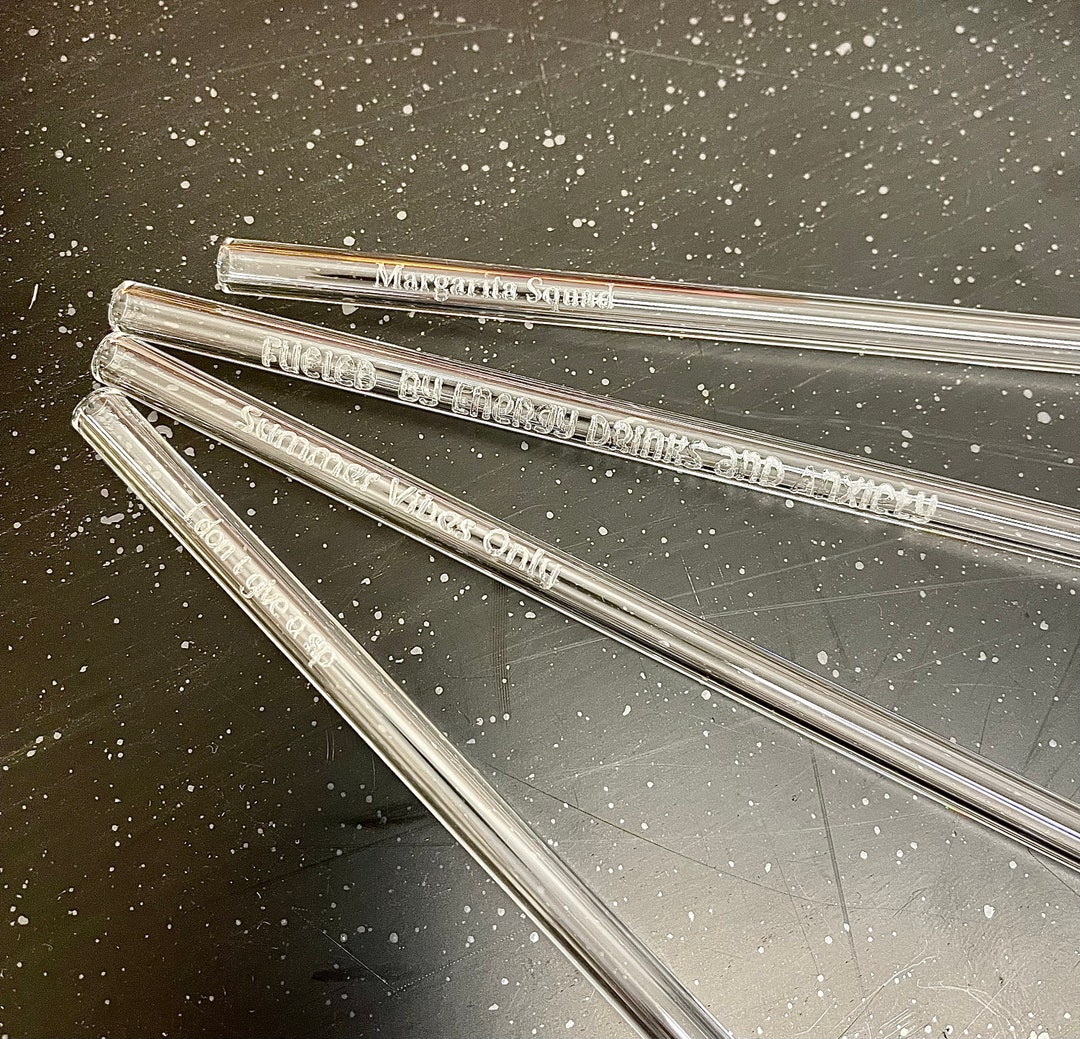 Personalised Glass Cocktail Straw | Custom Name | Engraved Straw | Gin ...