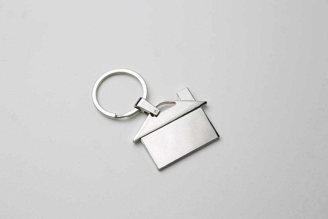 Personalised House Shape Keyring With Any Logo Name Text Many Occasions ...