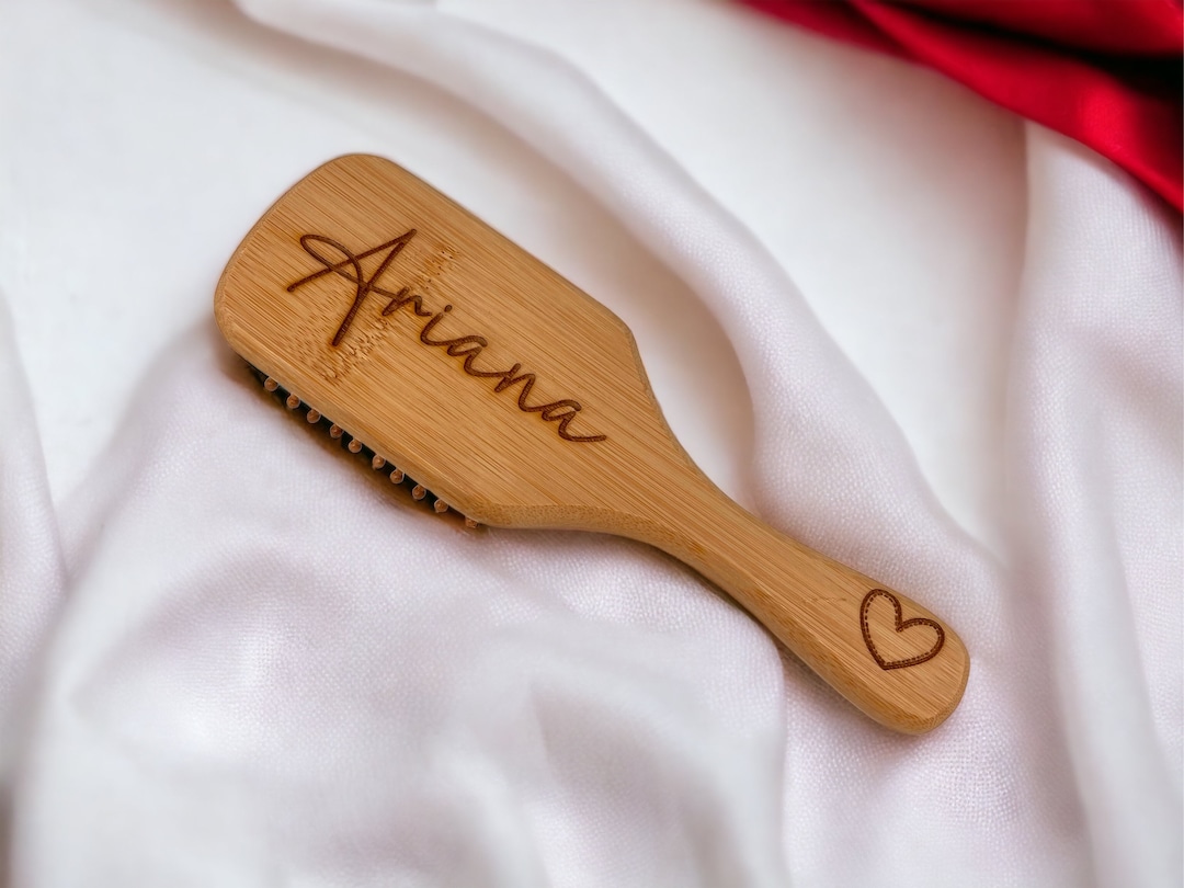 Personalised Engraved Bamboo Brush, Custom Engraving Comb, Name ...