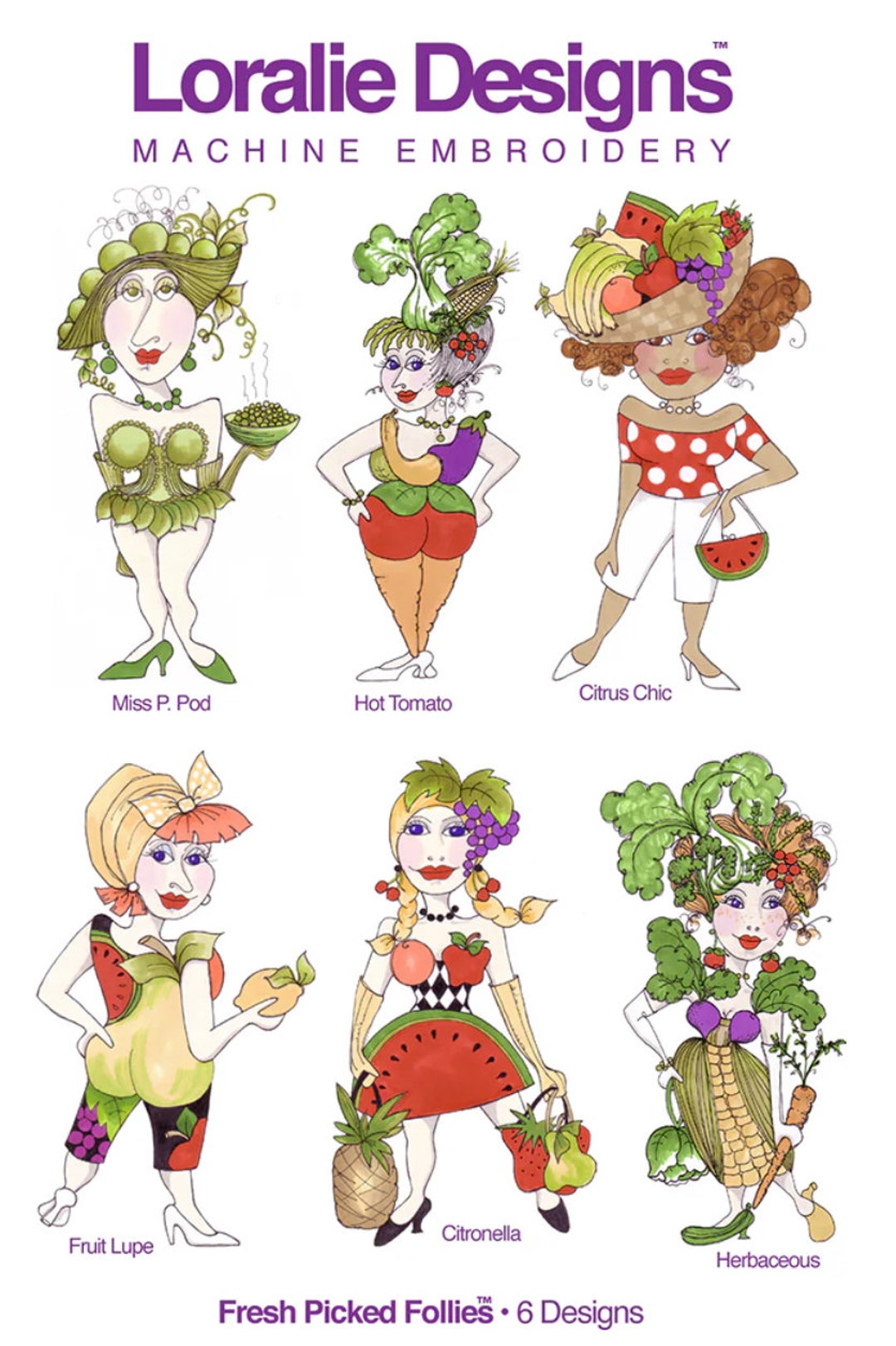 Loralie Designs Fresh Picked Follies Machine Embroidery Design ...