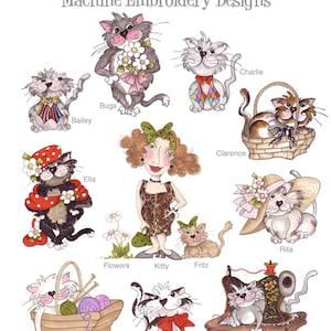 Loralie Designs Fancy Cats Machine Embroidery Design Collection ...