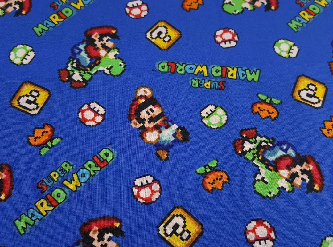 Super Mario Cotton Fabric, Super Mario, Childs Fabric, Cotton Fabric ...