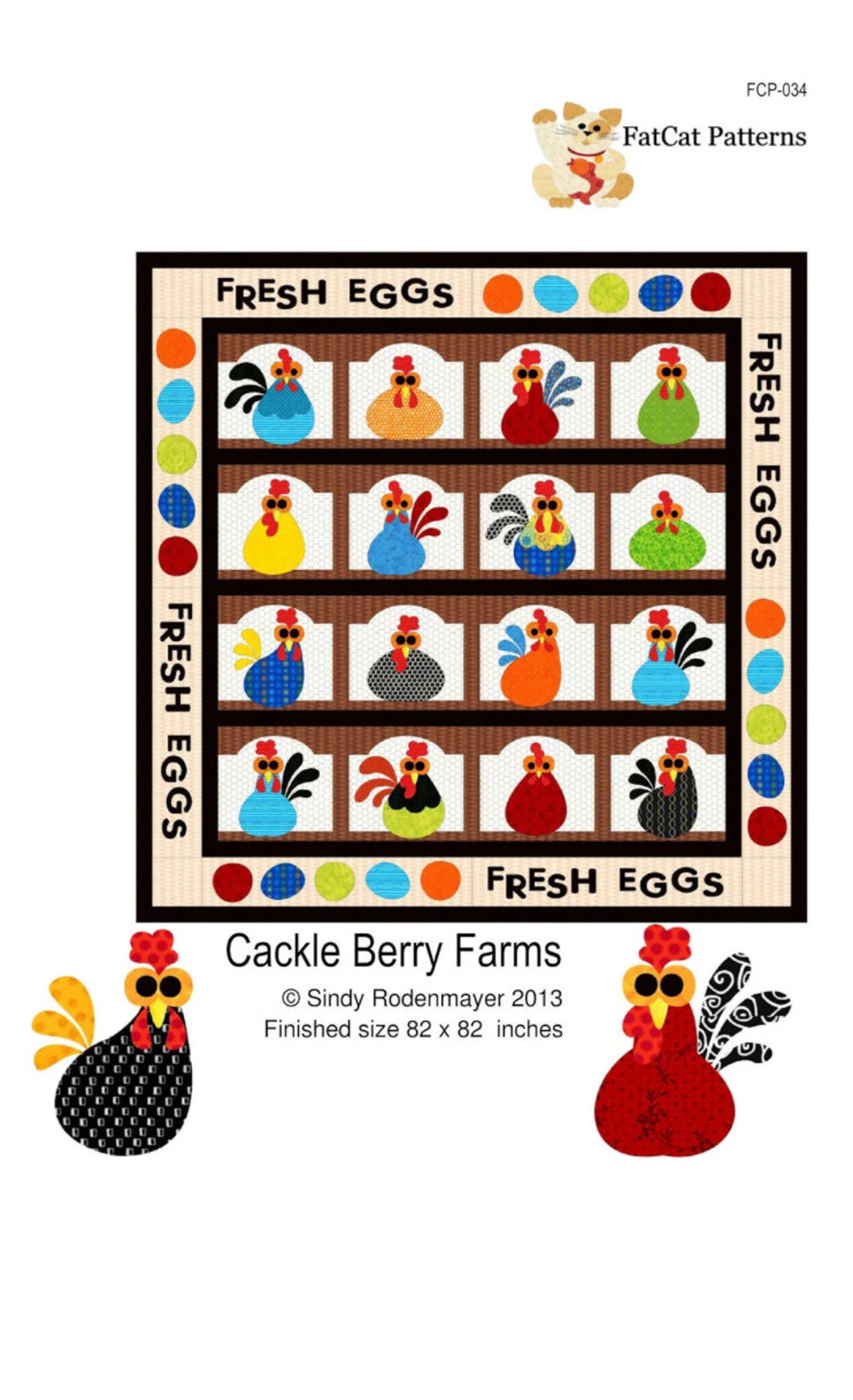 Quilt Pattern, Fatcat Pattern, Cackle Berry Farms, Quilt Pattern ...