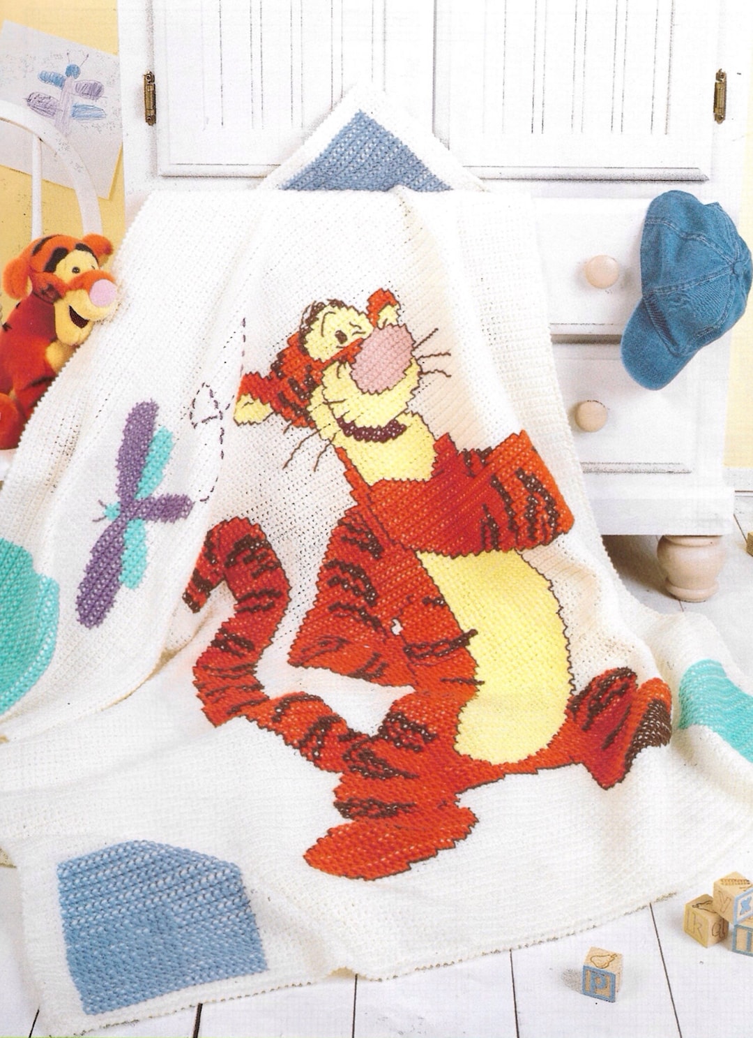 Crochet Pooh Afghan, Crochet Blanket, Tigger Crochet Pattern, Tigger ...