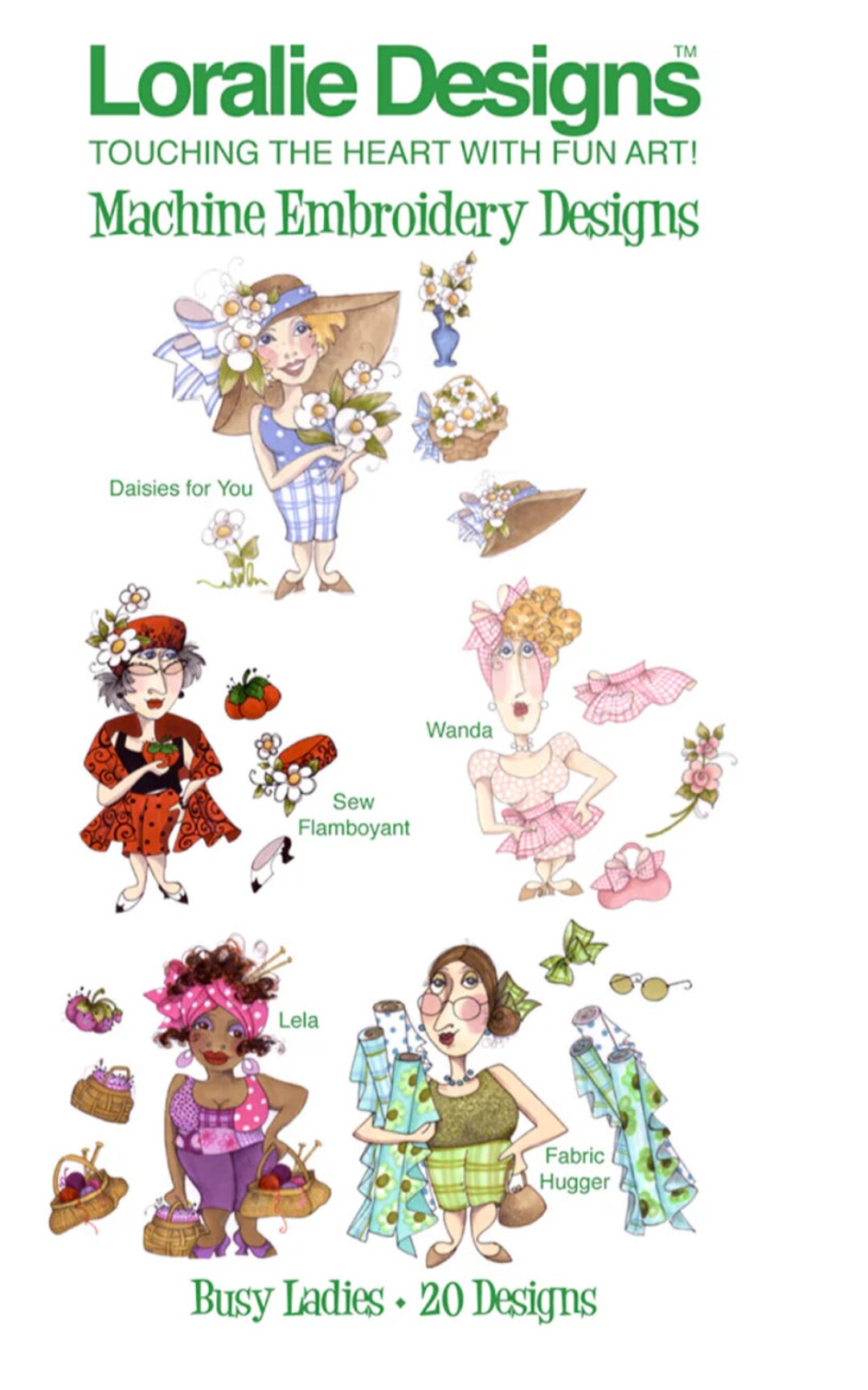 Loralie Designs Busy Ladies Embroidery Design Collection, Machine ...