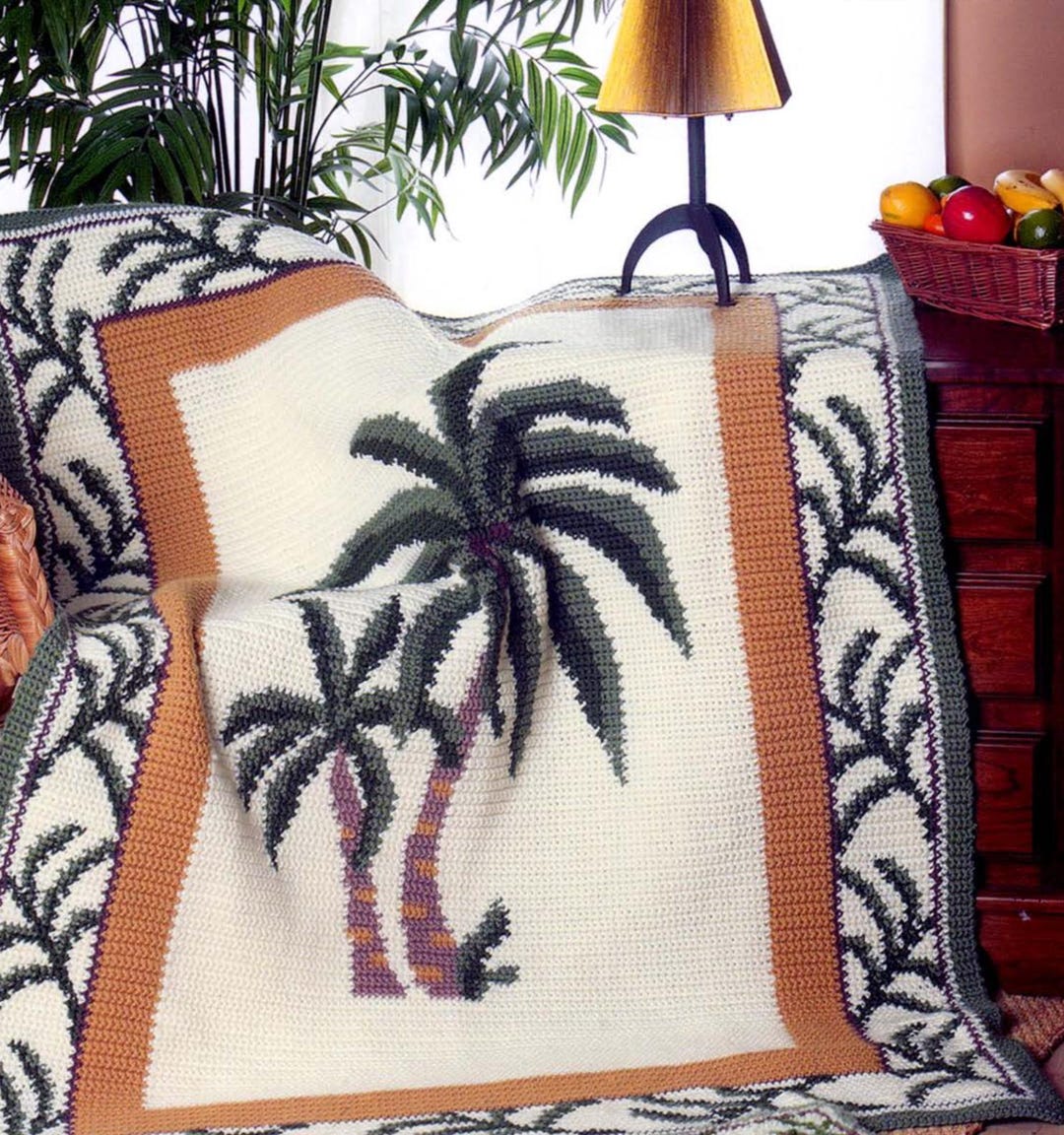 Crochet Blanket, Palm Tree Afghan, Crochet Pattern, Graph Crochet ...