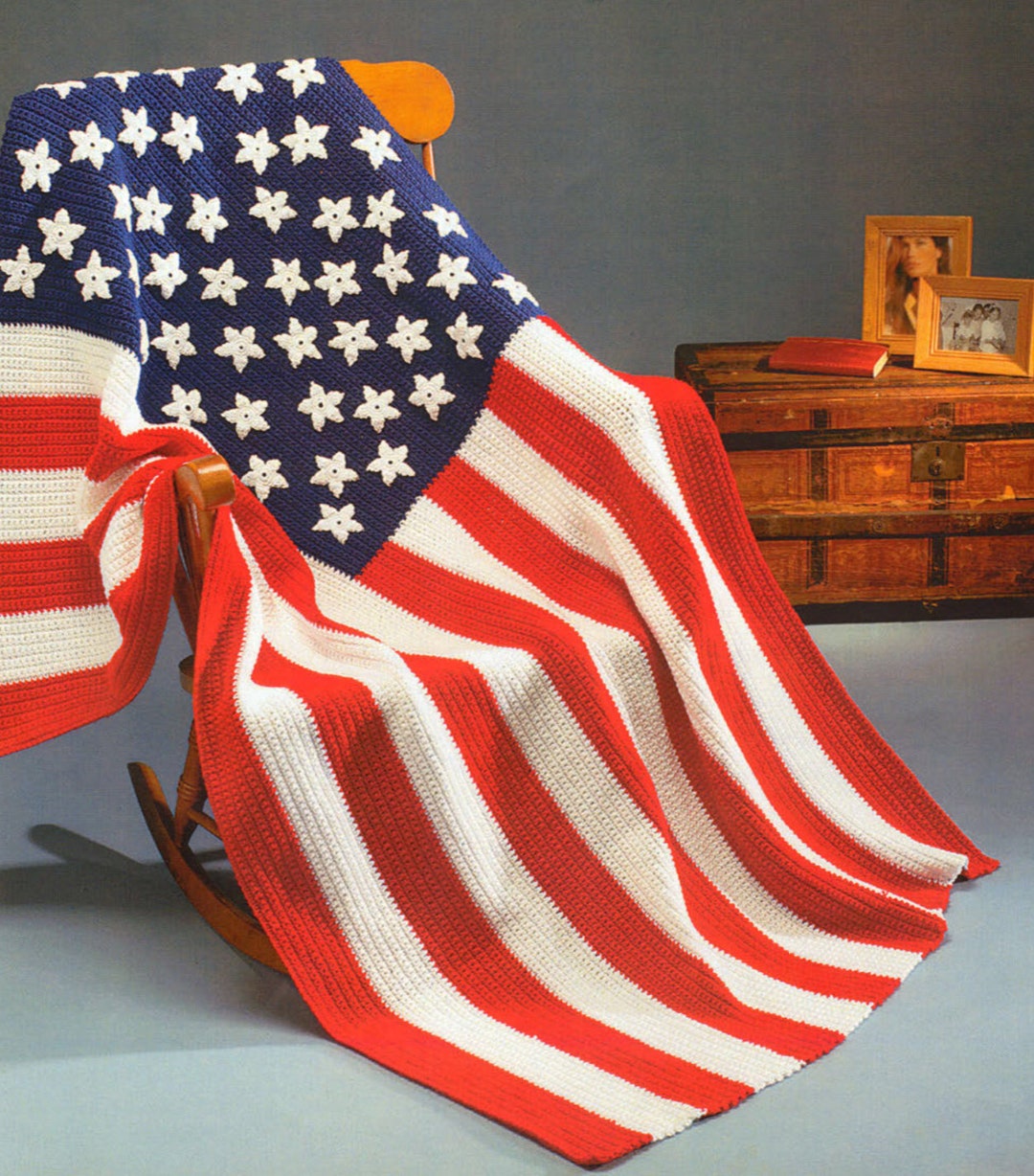 Crochet Afghan, American Flag Crochet Pattern, Flag Crochet Blanket ...