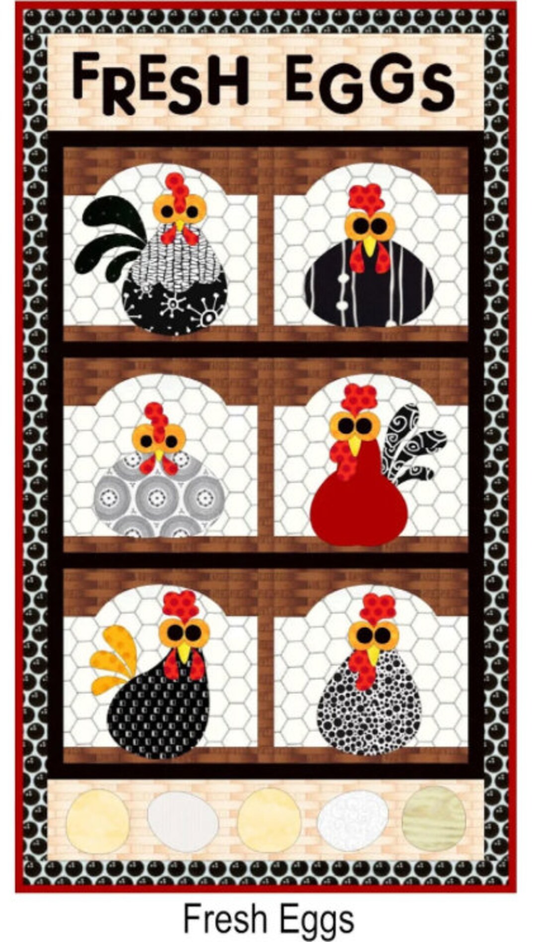 Quilt Pattern, Fat Cat Quilt Pattern Fresh Eggs Quilt Pattern, Appliqué ...