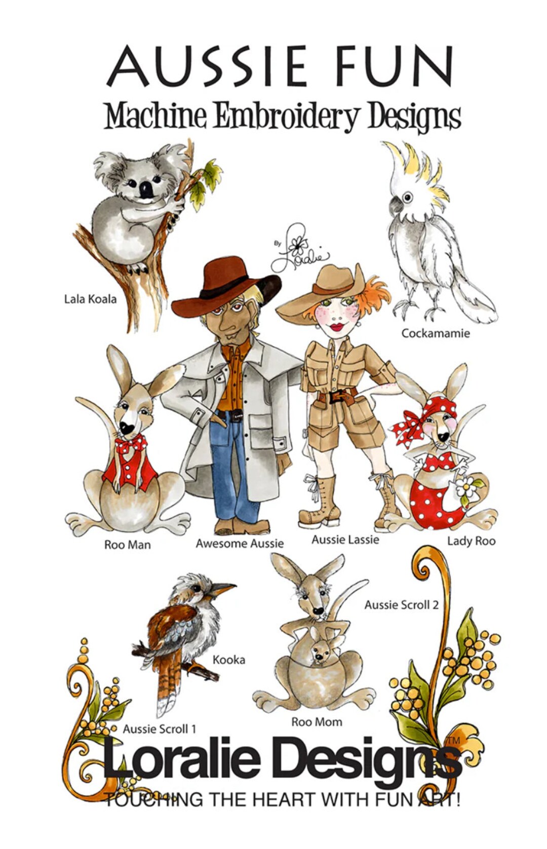 Loralie Designs Aussie Fun Embroidery Design Collection, Machine ...