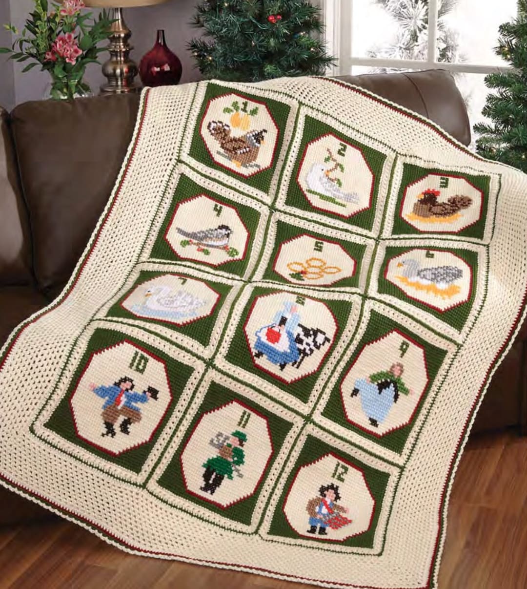 Crochet Christmas Graph Afghan, Twelve Days of Christmas Crochet ...