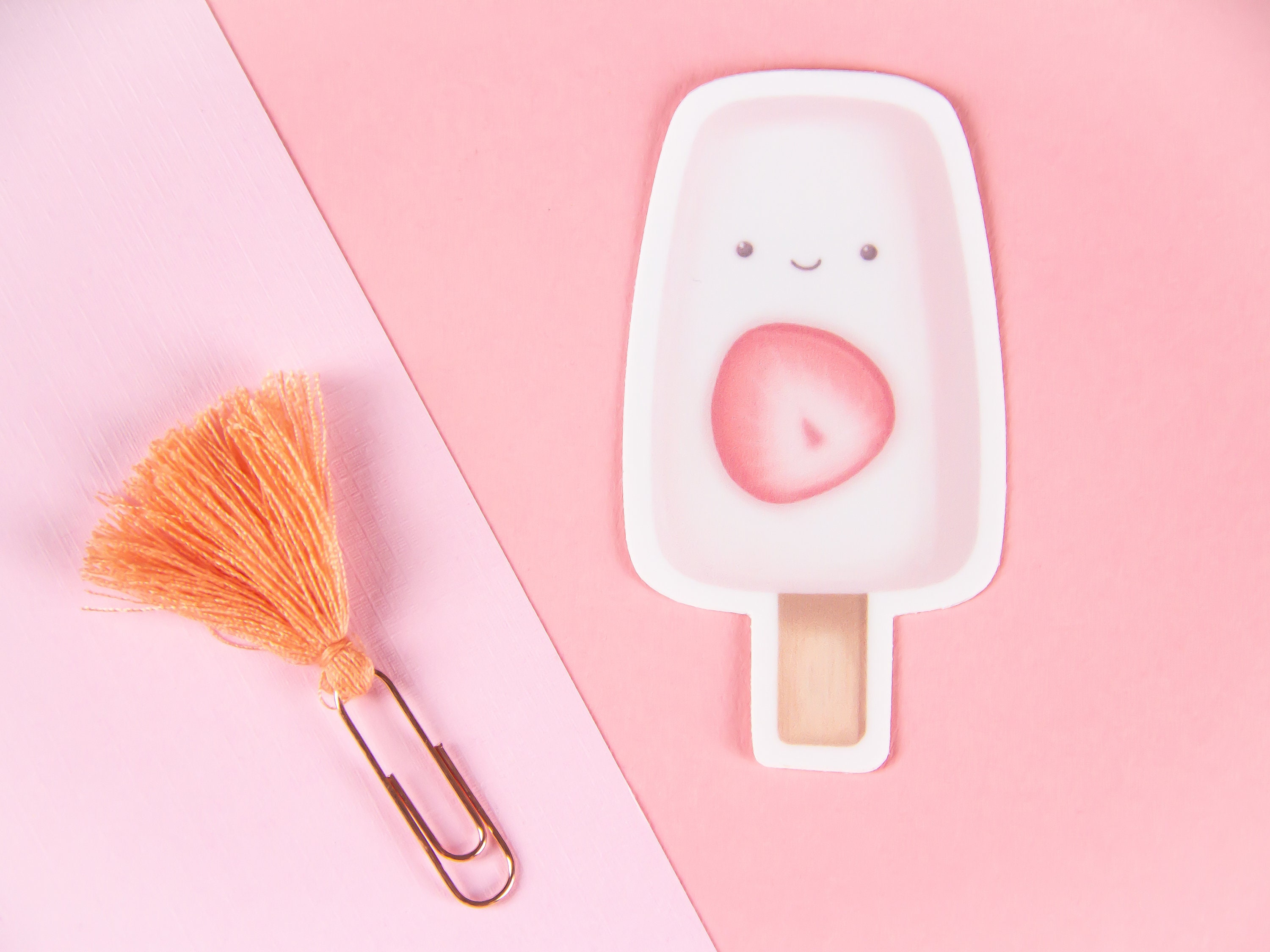 Paleta De Fresas Con Crema Sticker, Clear Matte Sticker, Cute Sticker ...