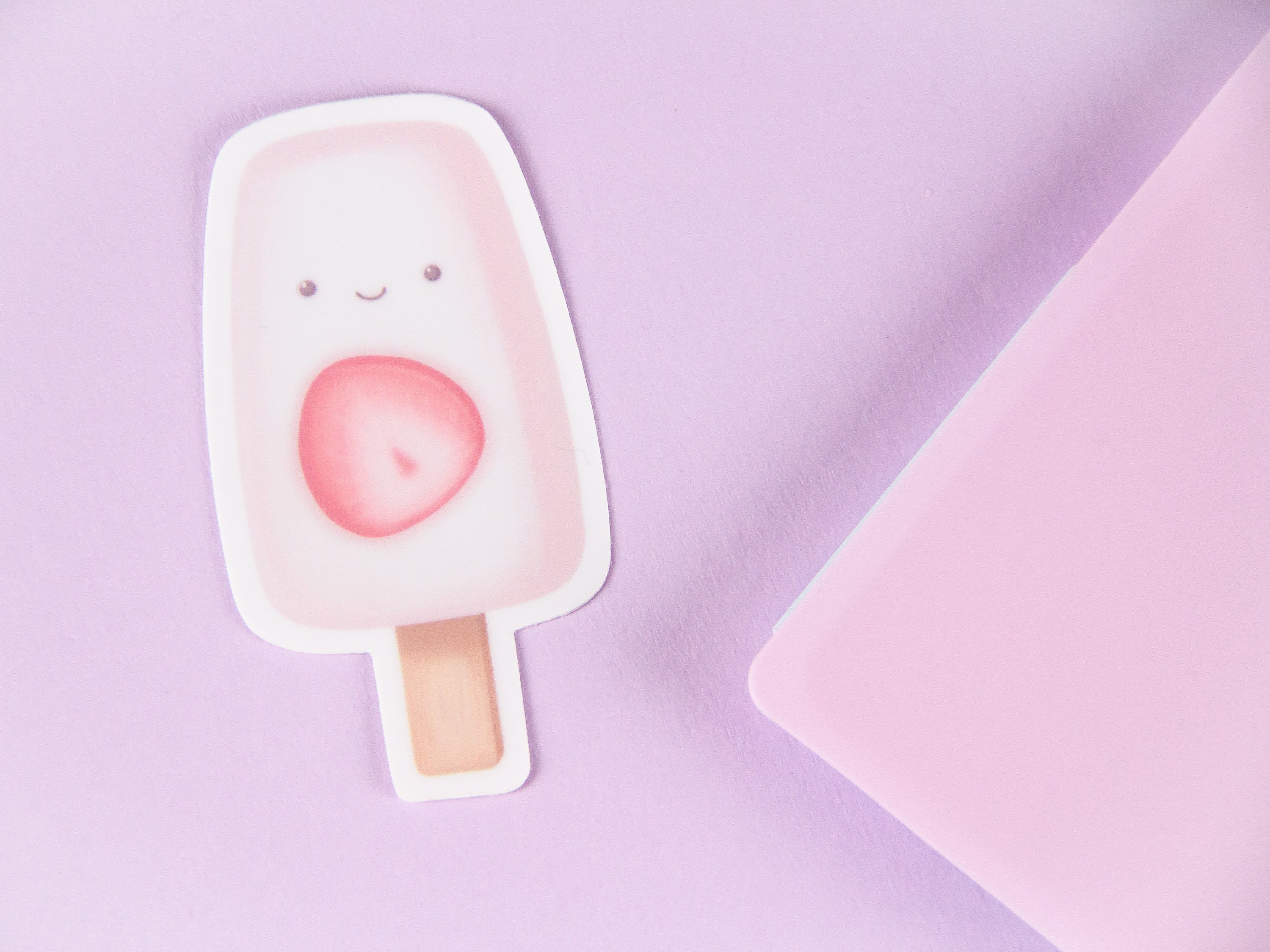 Paleta De Fresas Con Crema Sticker, Clear Matte Sticker, Cute Sticker ...