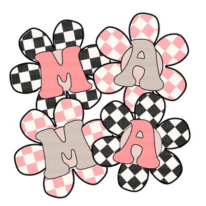 Checker Mama PNG, Checkered Mom Digital Design, Daisy Flower ...
