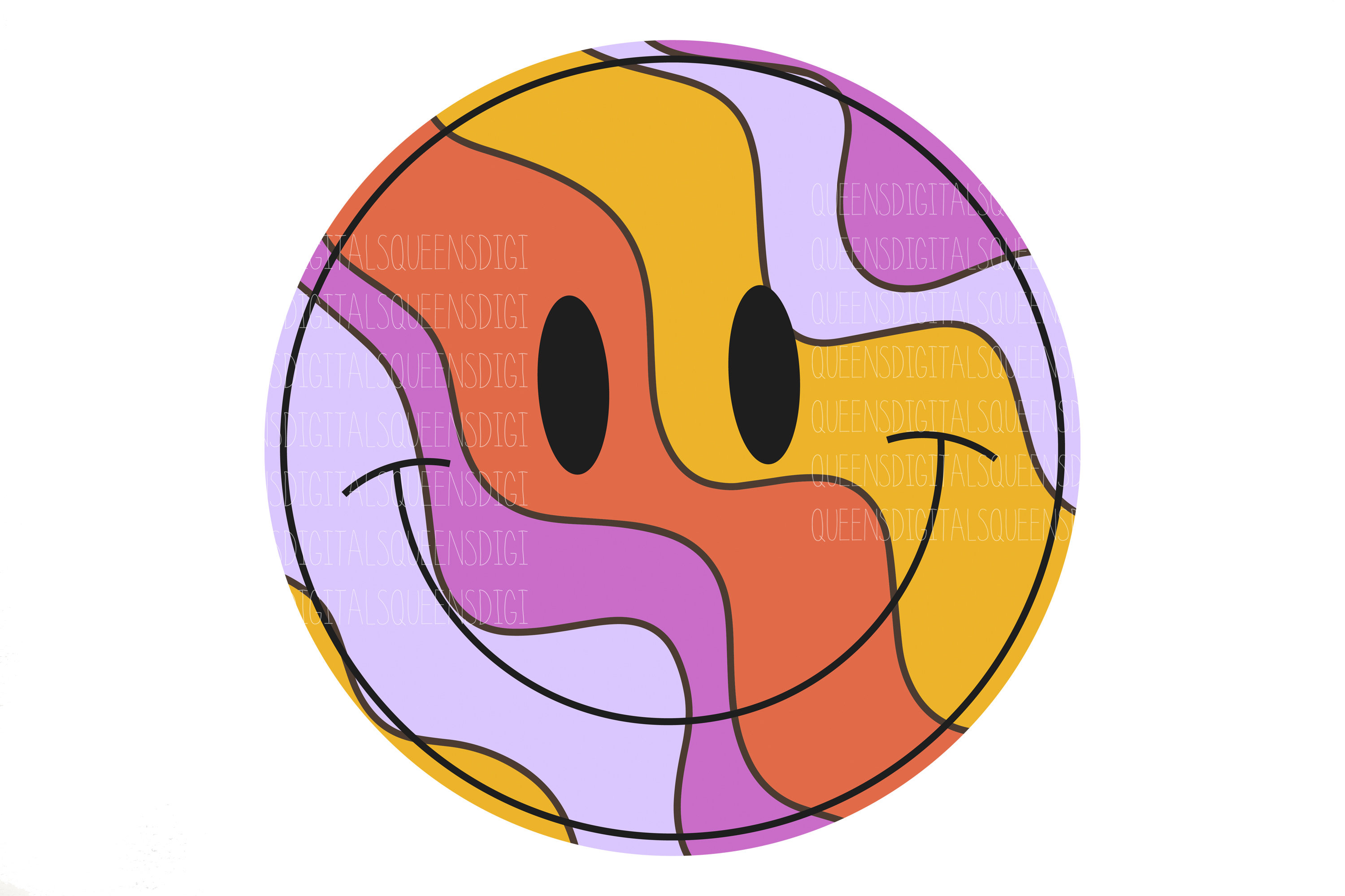 Groovy Happy Face Emoji PNG Good Vibes Only Digital Download - Etsy ...