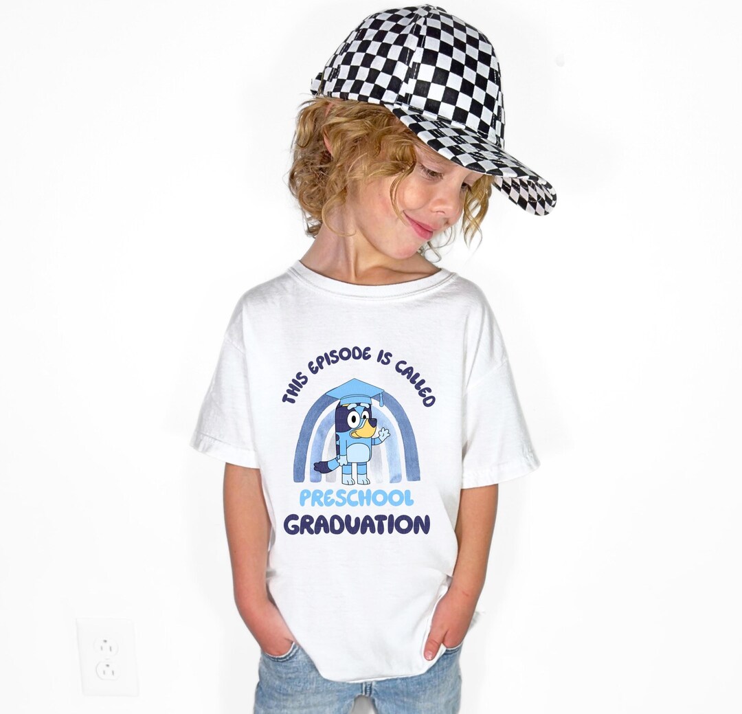 Blue Preschool Graduation Shirt, Boy Last Day of School Pre-k Son Grad ...
