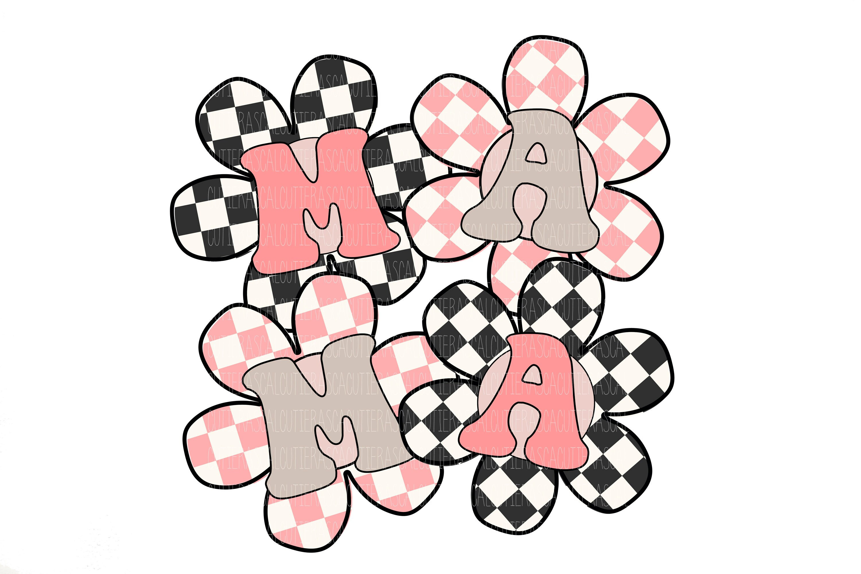 Checker Mama PNG, Checkered Mom Digital Design, Daisy Flower ...