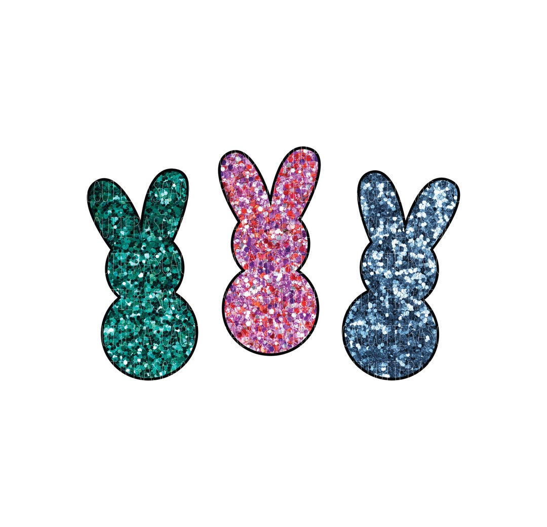 Glitter Easter Peeps Clipart, Cute Bunny Shirt Sublimation Design ...
