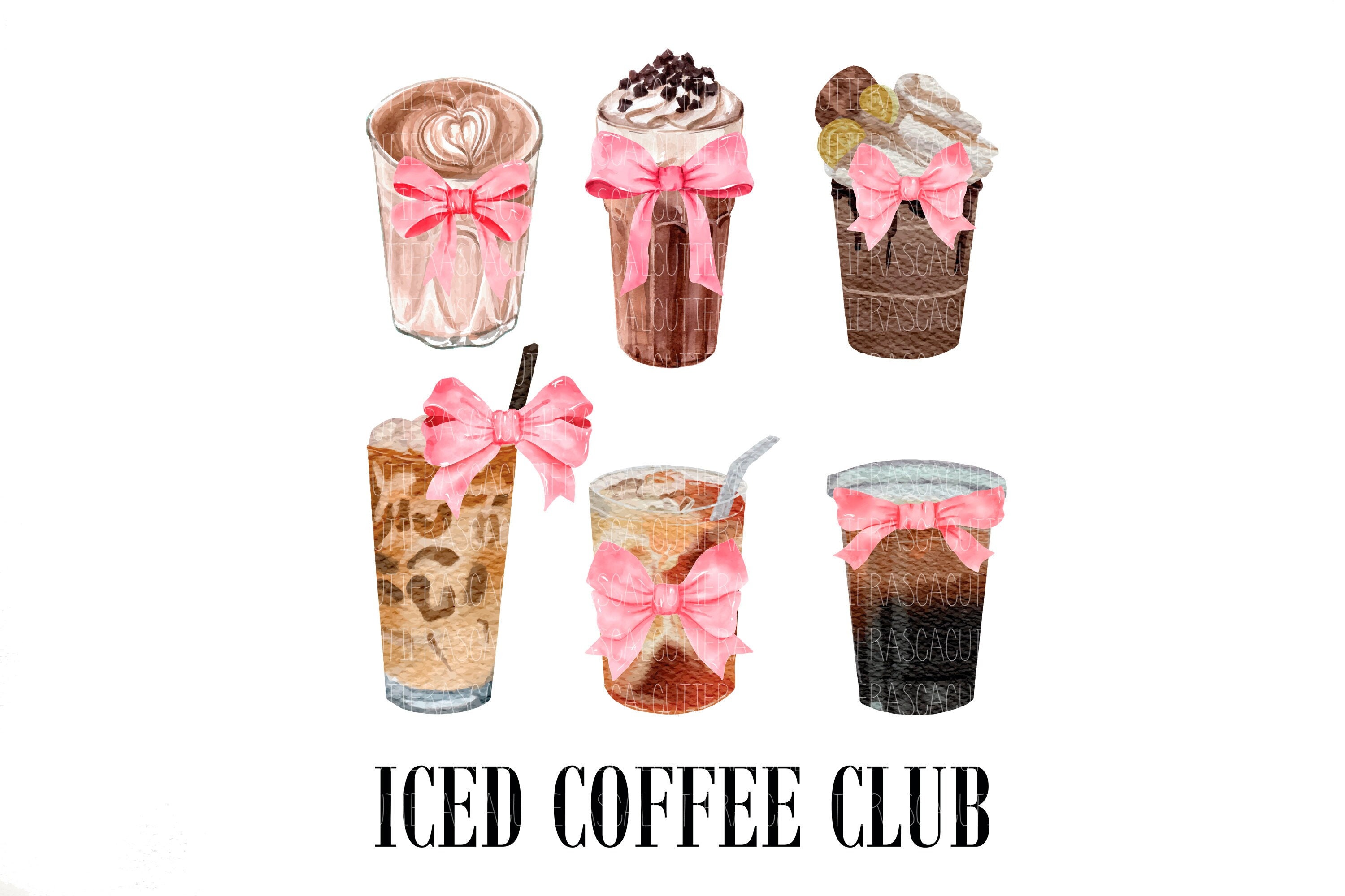 Coquette Coffee PNG, Iced Coffee Club Digital Design, Latte Mocha Lover ...