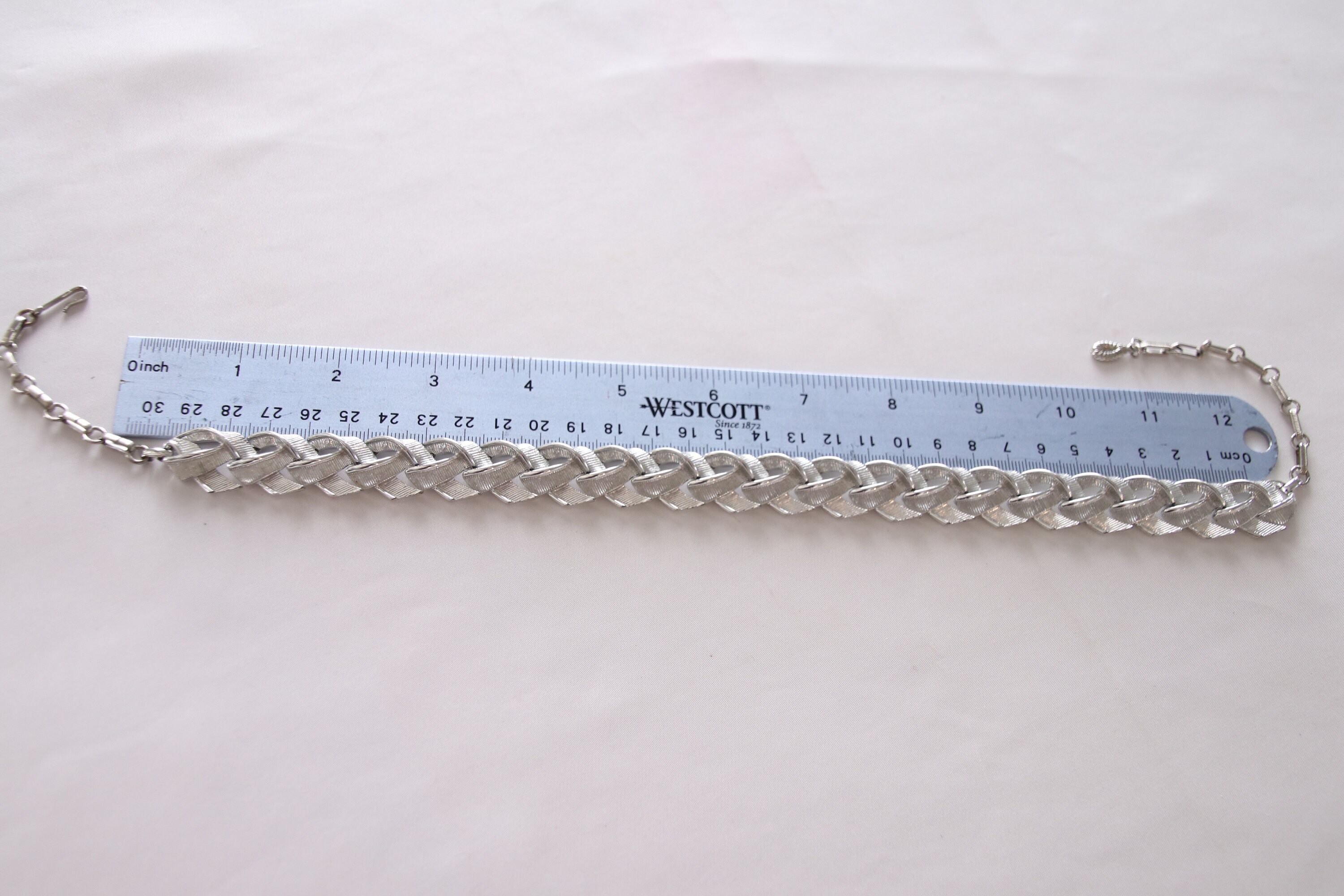 Vintage 1950's Signed Lisner Silver Tone Textures "x" Style Link Choker ...