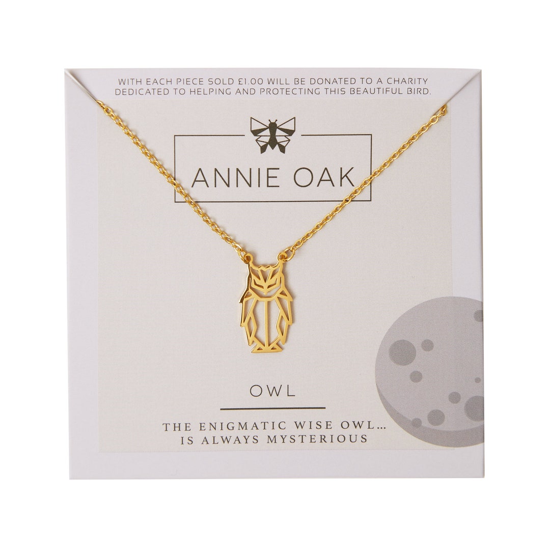 Geometric Owl Necklace: 18ct Gold, Recycled Steel, Charity Donation - Etsy
