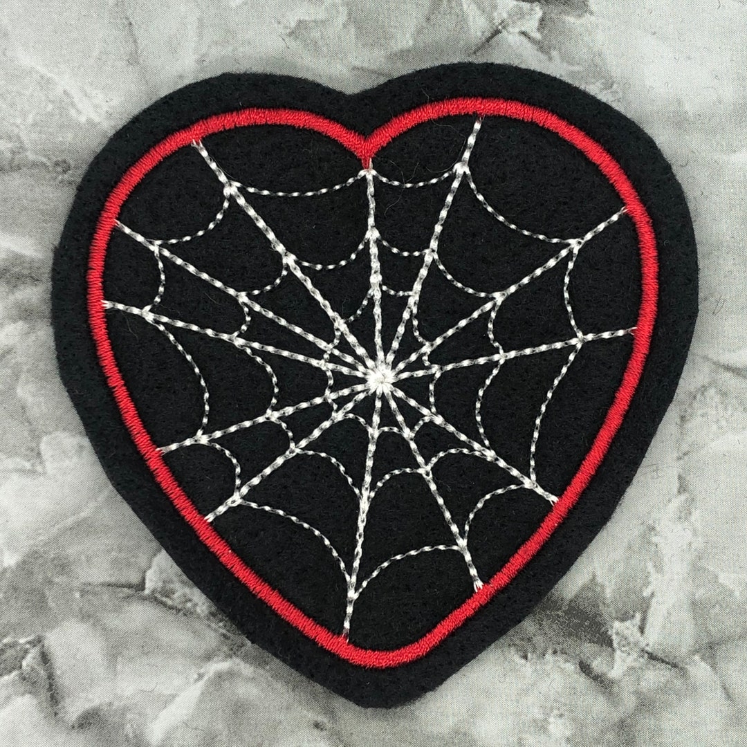 Spiderweb Heart Embroidery Design Tattoo Embroidery Patch - Etsy