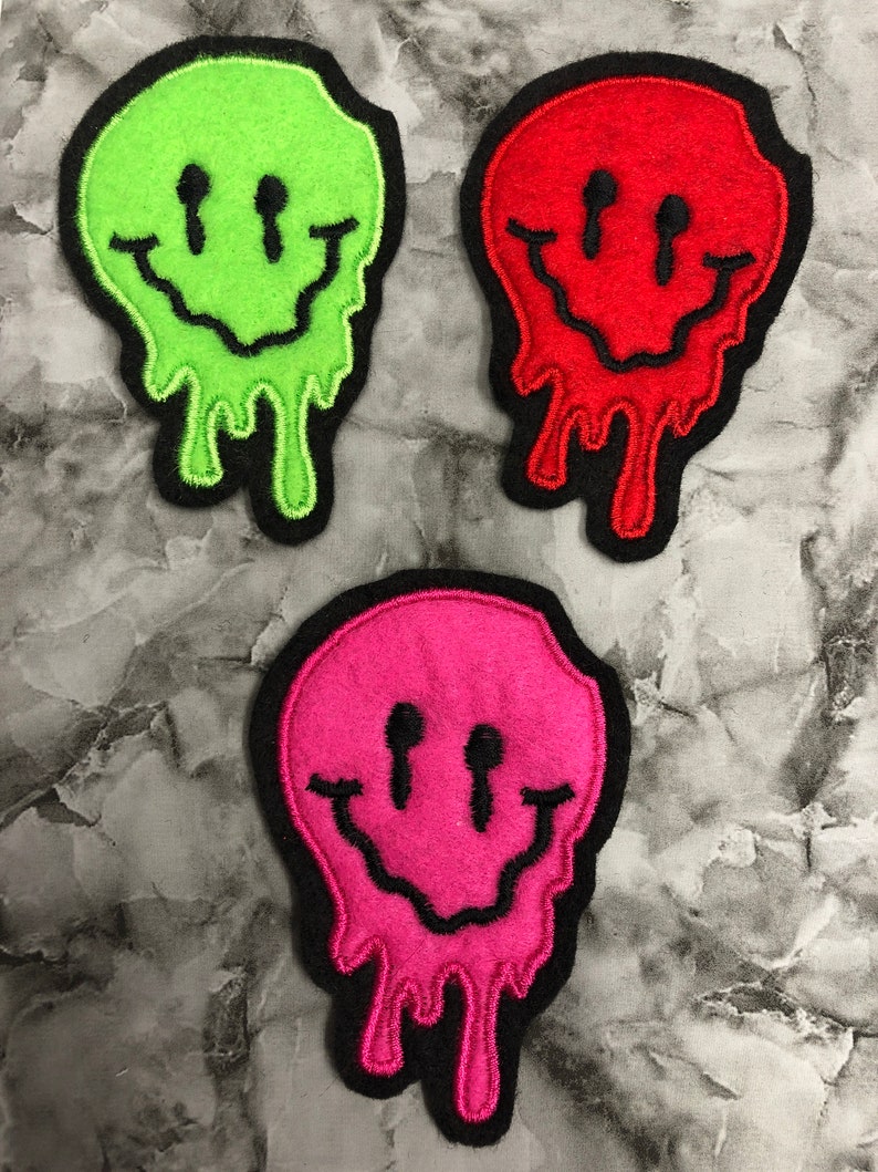 Melting Smiley Face Embroidery Design Tattoo Embroidery - Etsy