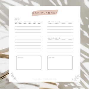 Planner Template/to Do List/reminders/printable - Etsy