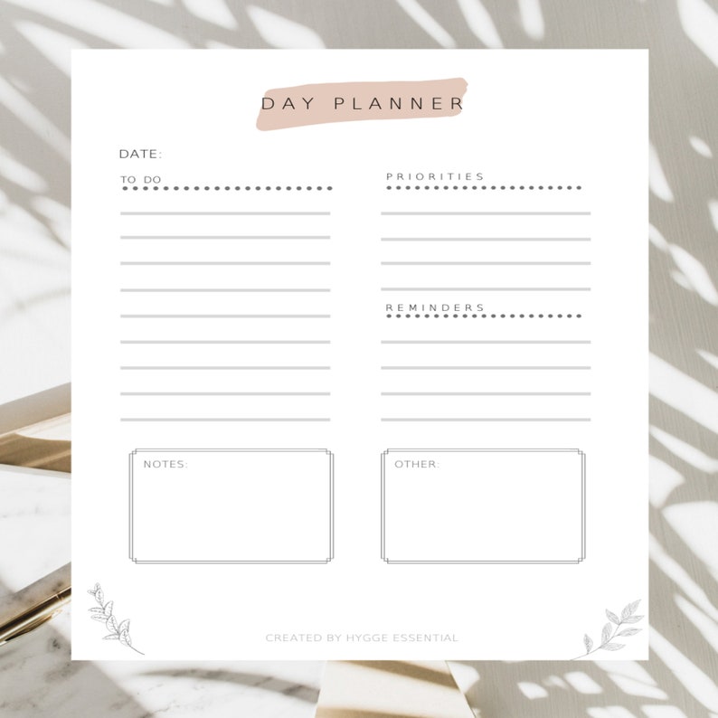 Planner Template/to Do List/reminders/printable - Etsy