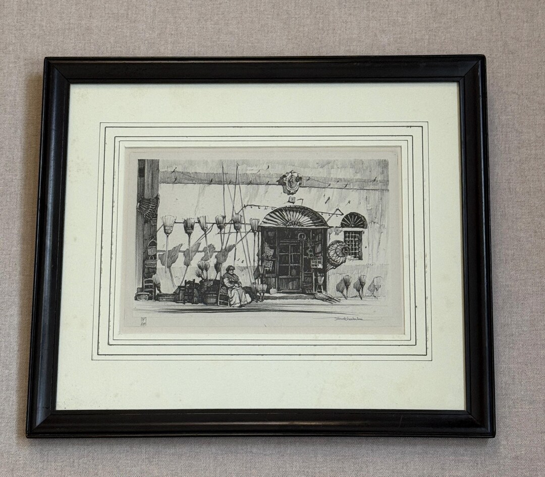 Antique Lithograph “the Broom Shop” Lucca by Samuel Chamberlain ...