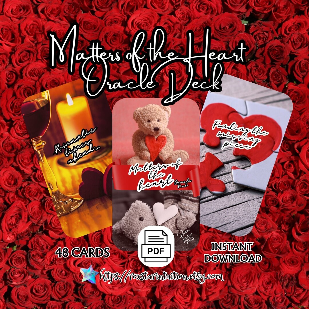 Love Oracle Deck 54 Cards - Matters of the Heart - Printable Version - Etsy