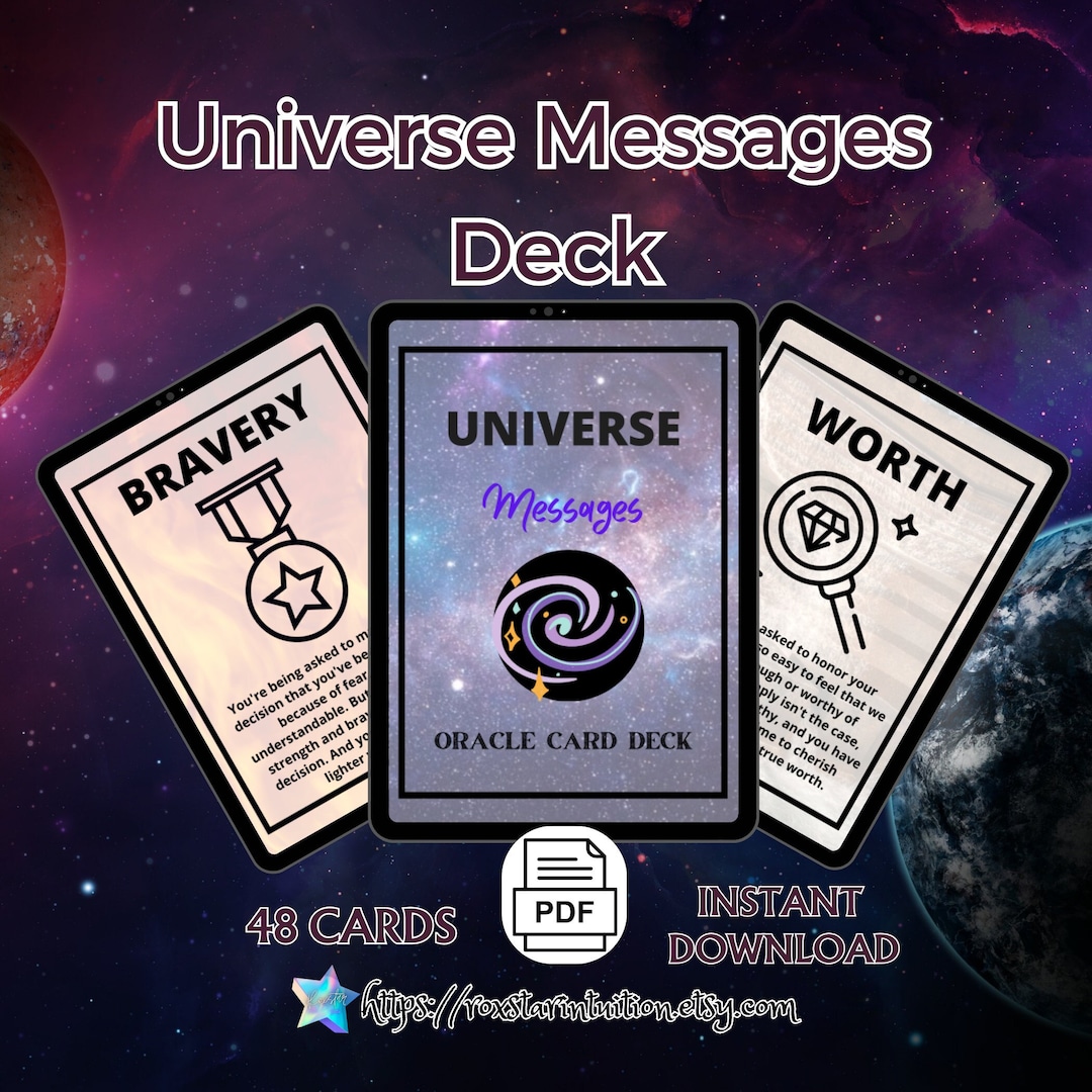 Universe Messages Oracle Deck - 48 Cards - Printable Version - Etsy