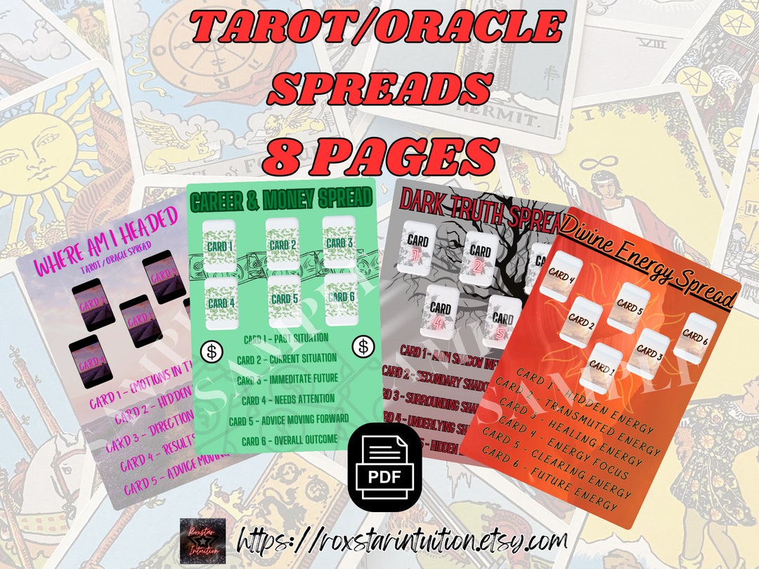 Tarot/oracle Spreads - Printable PDF File - 8 Page Bundle - Etsy