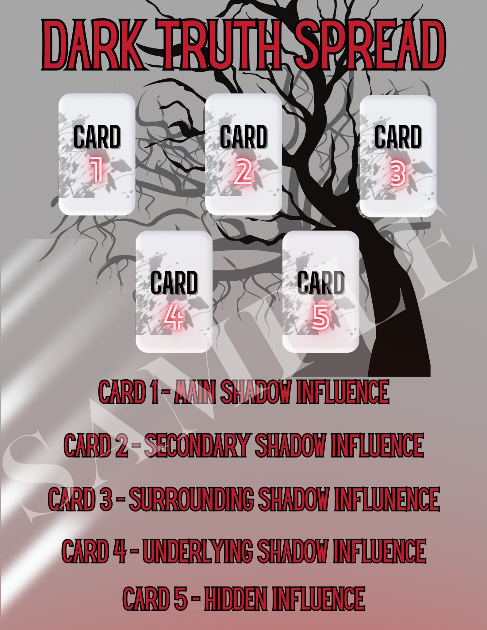 Tarot/oracle Spreads - Printable PDF - 1 Page - the Dark Truth - Etsy