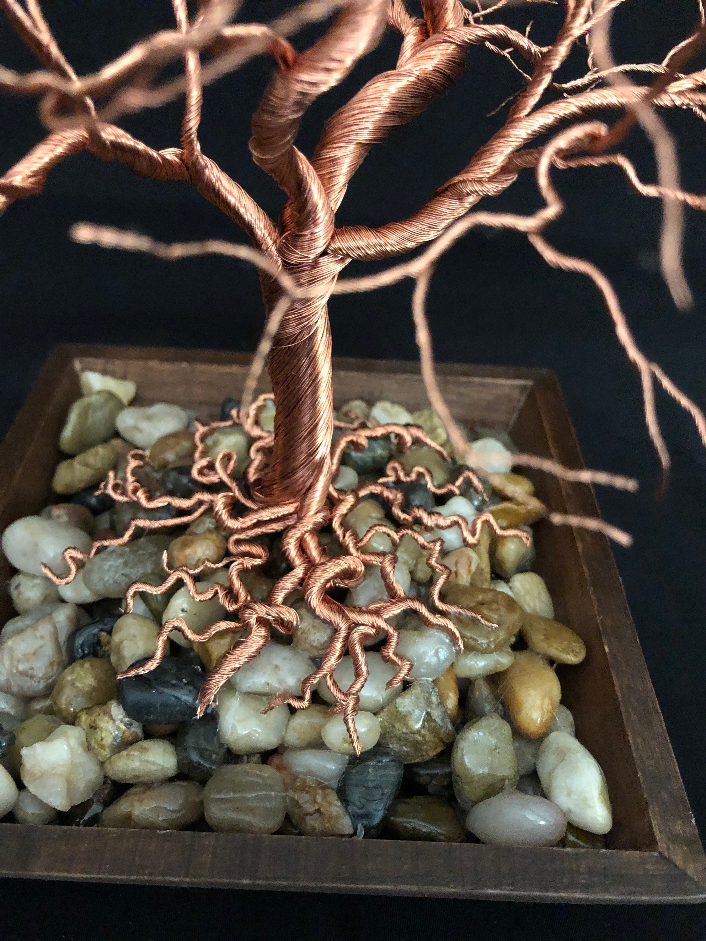 Copper Wire Tree on River Stones - Etsy