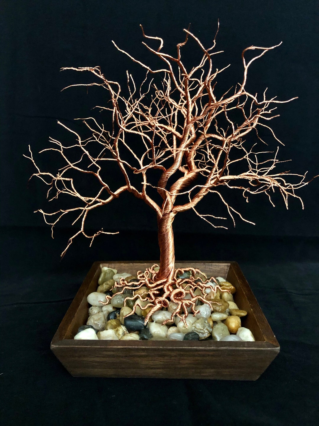 Copper Wire Tree on River Stones - Etsy
