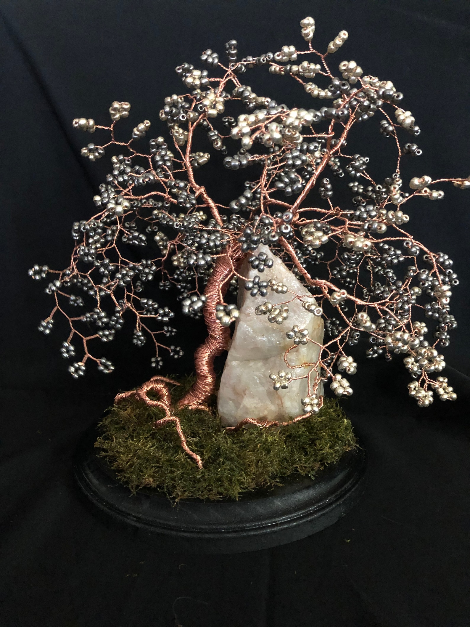 Copper Wire Tree With Beaded Foliage - Etsy