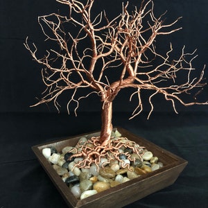 Copper Wire Tree on River Stones - Etsy