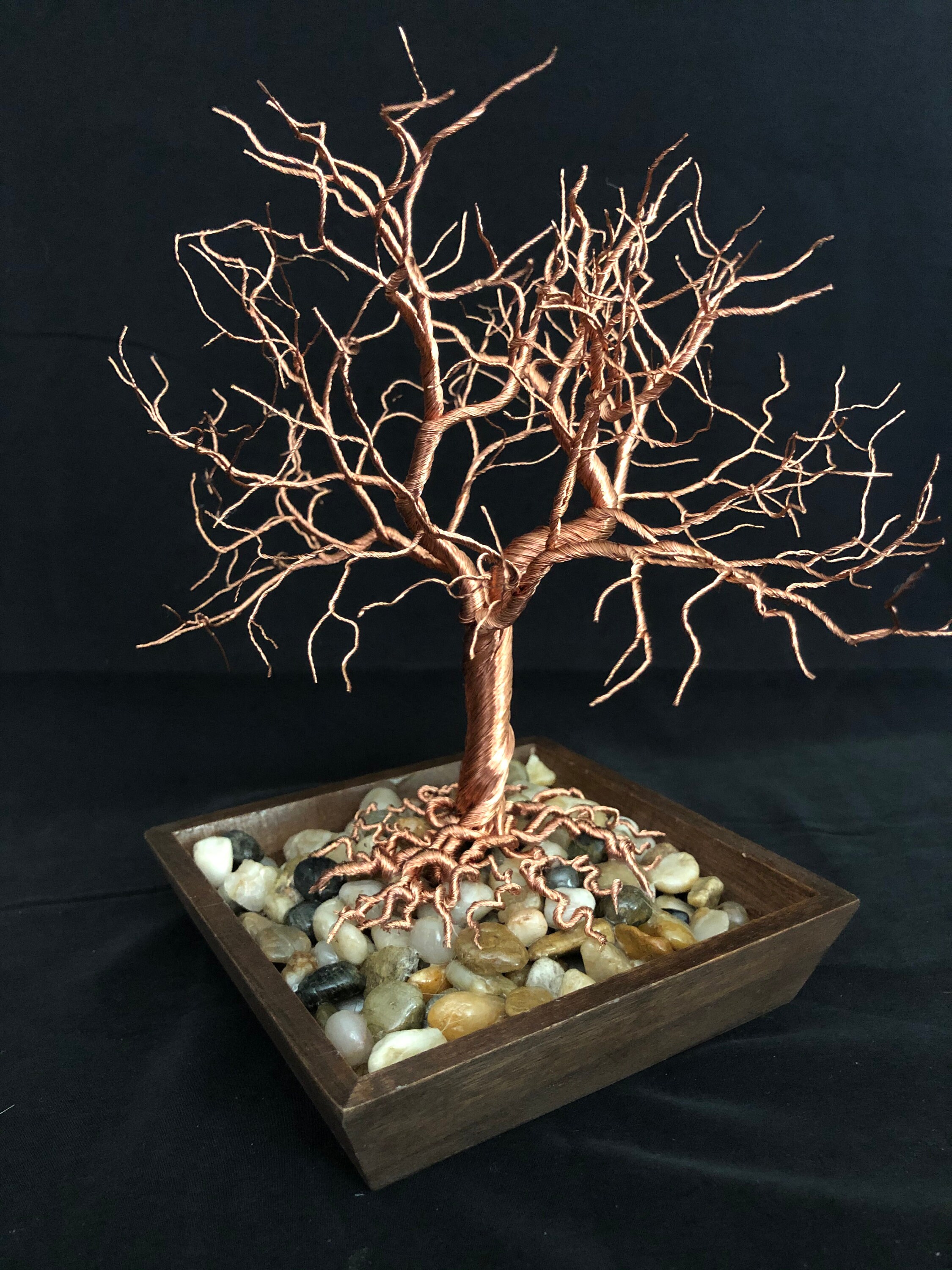 Copper Wire Tree on River Stones - Etsy
