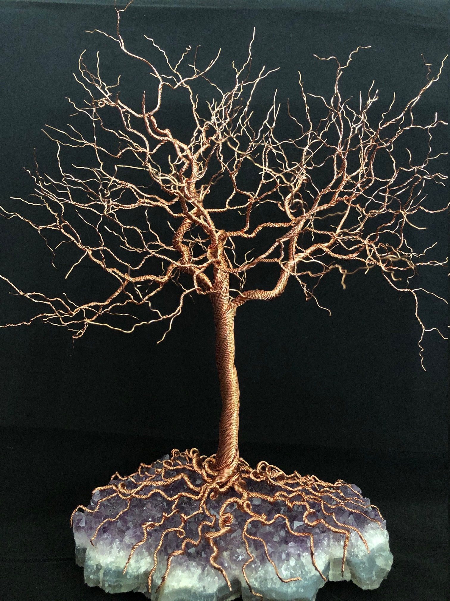 Wire Tree With Genuine Amethyst Base - Etsy